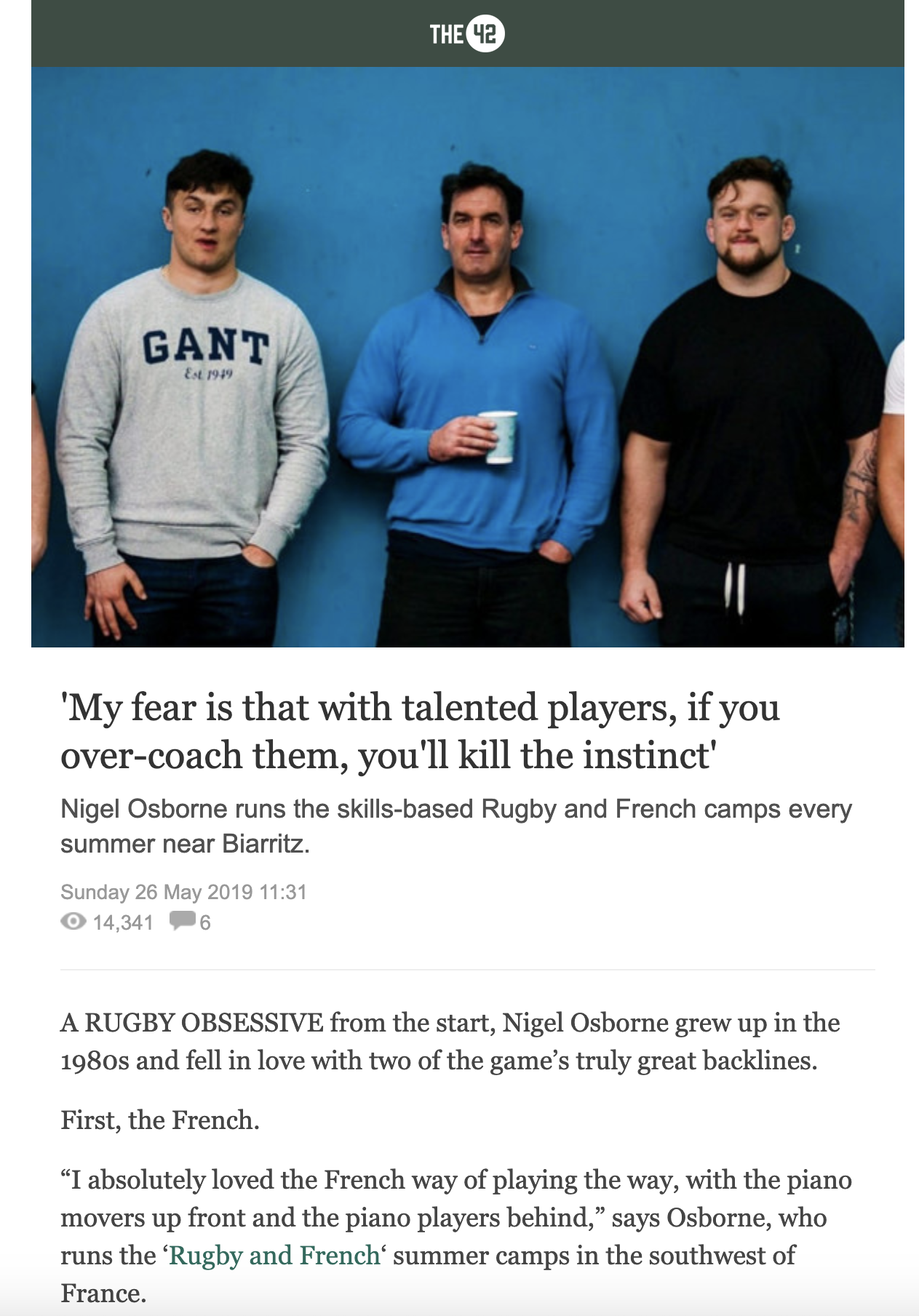 Rugby And French in The 42 – Rugby and French